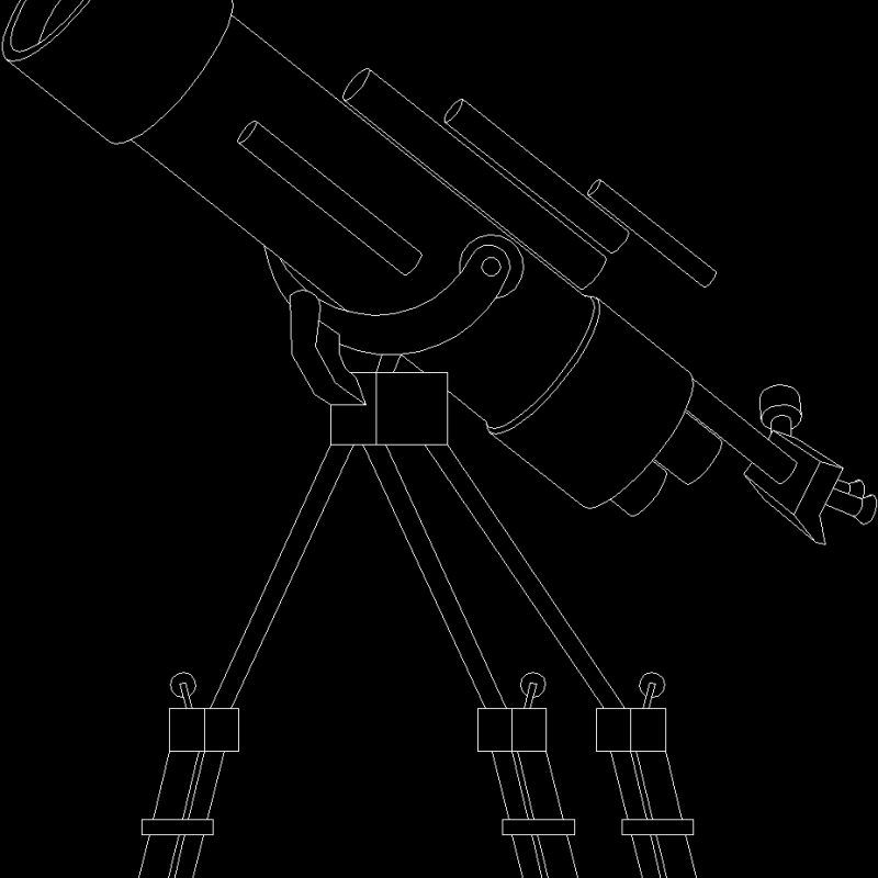 Telescope Front View DWG Block for AutoCAD • Designs CAD
