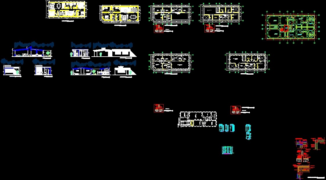 Thatch Roof Dwelling Prefabricated Panels DWG Block for AutoCAD ...