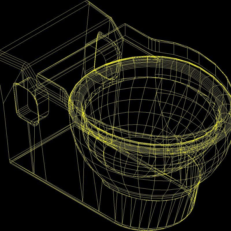 Toilet 3D DWG Model for AutoCAD | DesignsCAD
