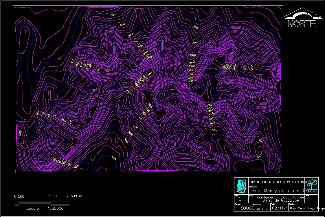 Topographic Configuration Of Sierra De Guadalupe - MÉXico DWG Block for ...