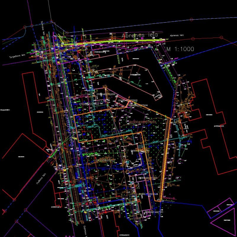 Topography Map Of Dzirnavu Sstreet In Riga DWG Block for AutoCAD ...