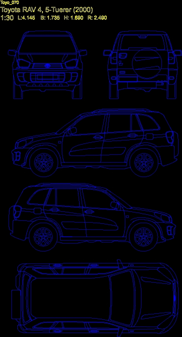 Toyota Rav 4 Mod 2000 DWG Model for AutoCAD • Designs CAD