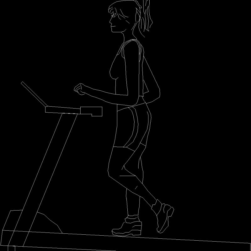 Treadmill DWG Elevation for AutoCAD • Designs CAD