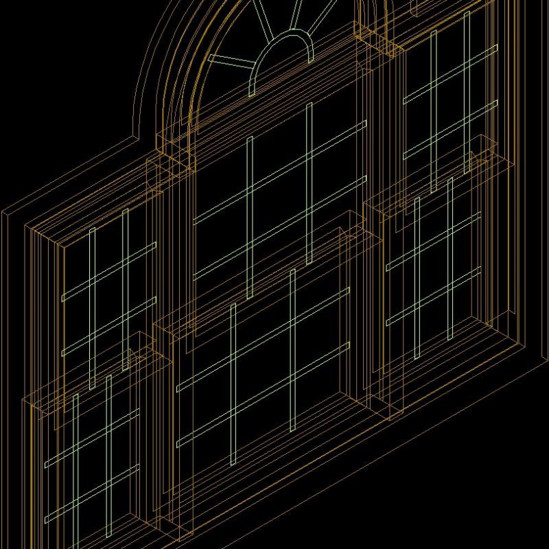 Triple Window 3D DWG Model for AutoCAD • Designs CAD