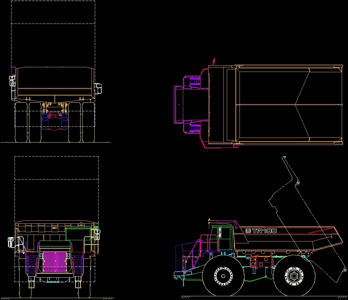 Truck For Heavy Transport DWG Block for AutoCAD • Designs CAD