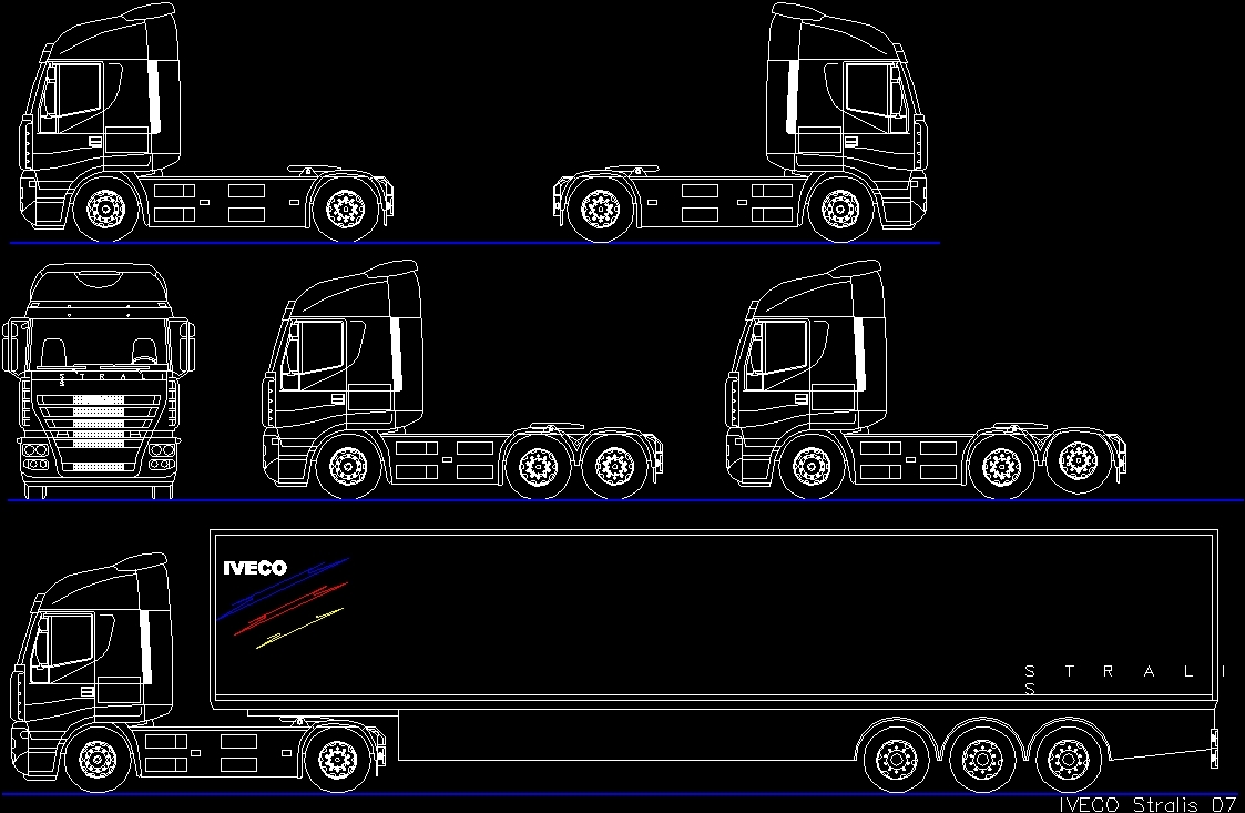 Truck Tractors And Semi DWG Block for AutoCAD • Designs CAD