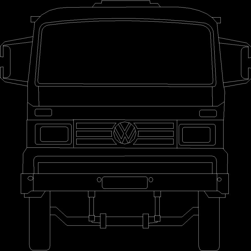 Truck V W - Frontal View DWG Block for AutoCAD • Designs CAD