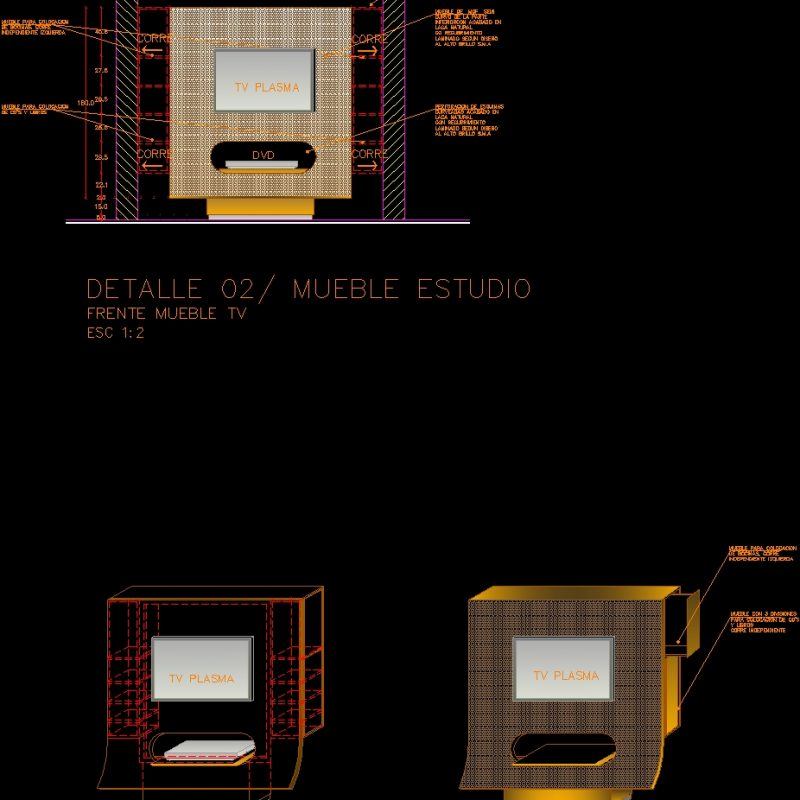 Tv Furniture DWG Block for AutoCAD • Designs CAD