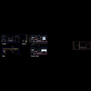 Tv Setwall Unit 2D DWG Block for AutoCAD | Designs CAD