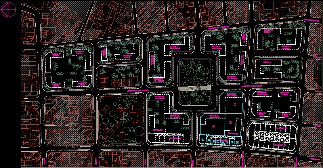 Urbanization Neighborhood Social DWG Full Project for AutoCAD • Designs CAD