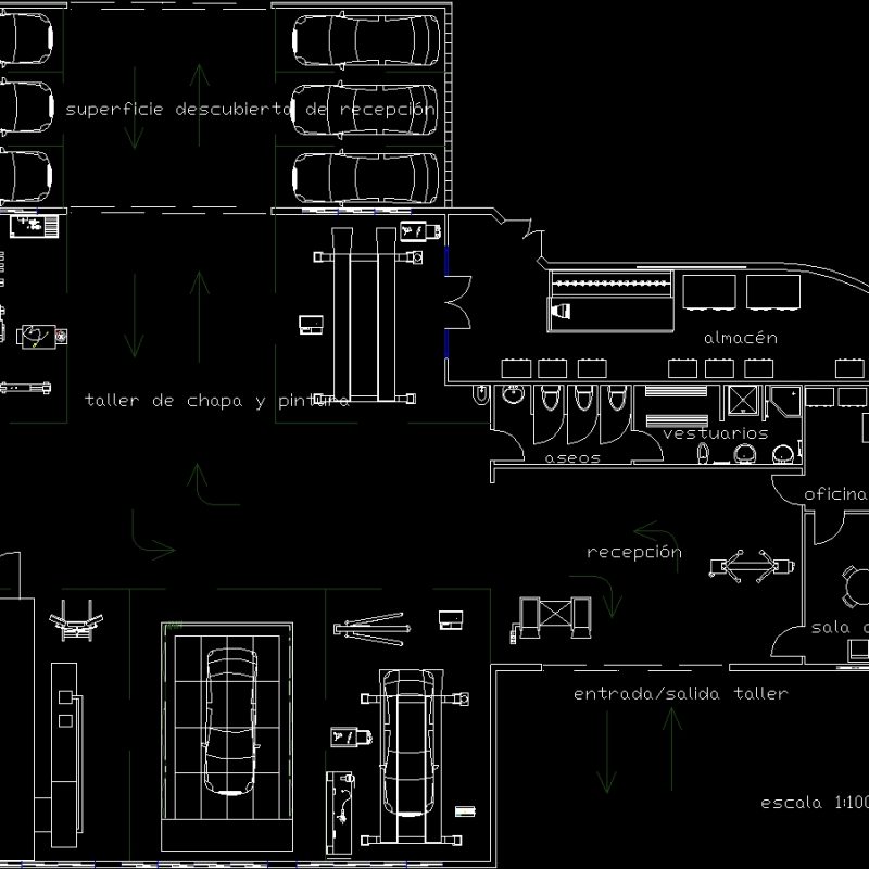 Vehicle Repair Shop DWG Plan for AutoCAD • Designs CAD
