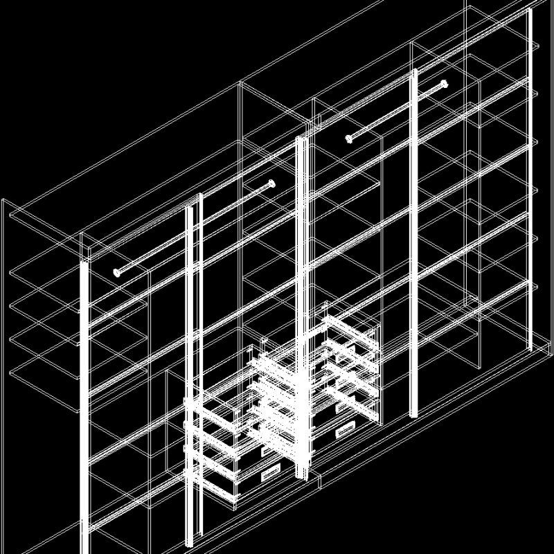 Wardrobe Closet 3D DWG Model for AutoCAD • Designs CAD