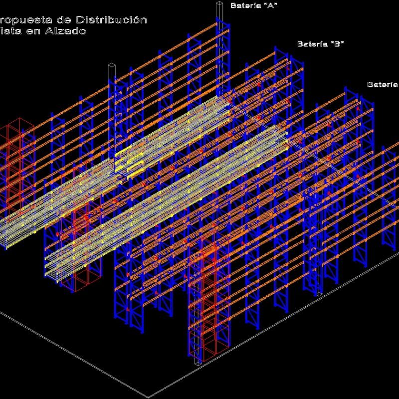 Warehouse Storage Rack System DWG Block for AutoCAD • Designs CAD