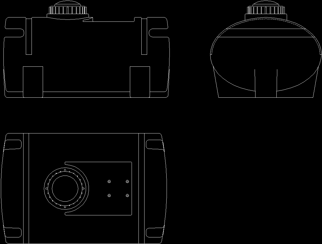 Water Tank 95 Liters - 2D DWG Plan for AutoCAD • Designs CAD