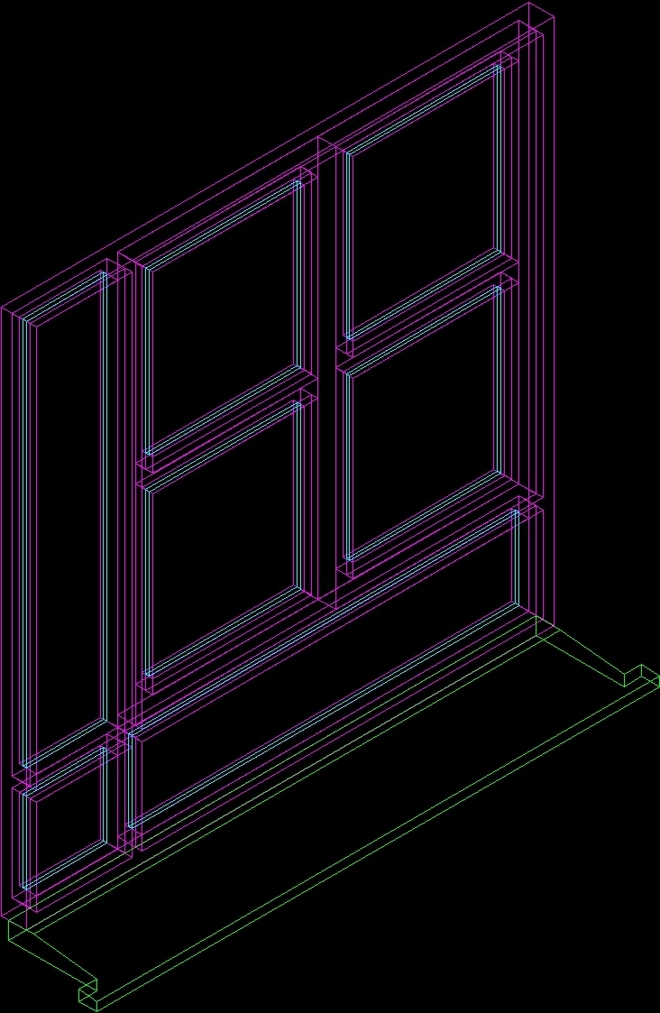 Window - Distributed Glass - 150x150cm 3D DWG Model for AutoCAD ...