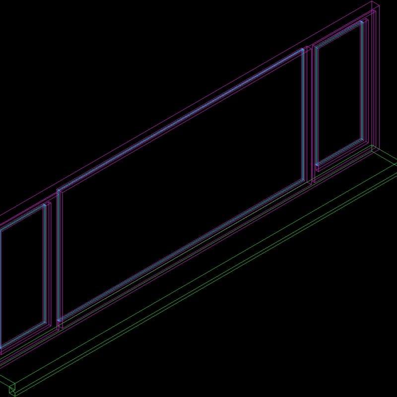 Window 340x110 - 3D DWG Model for AutoCAD • Designs CAD