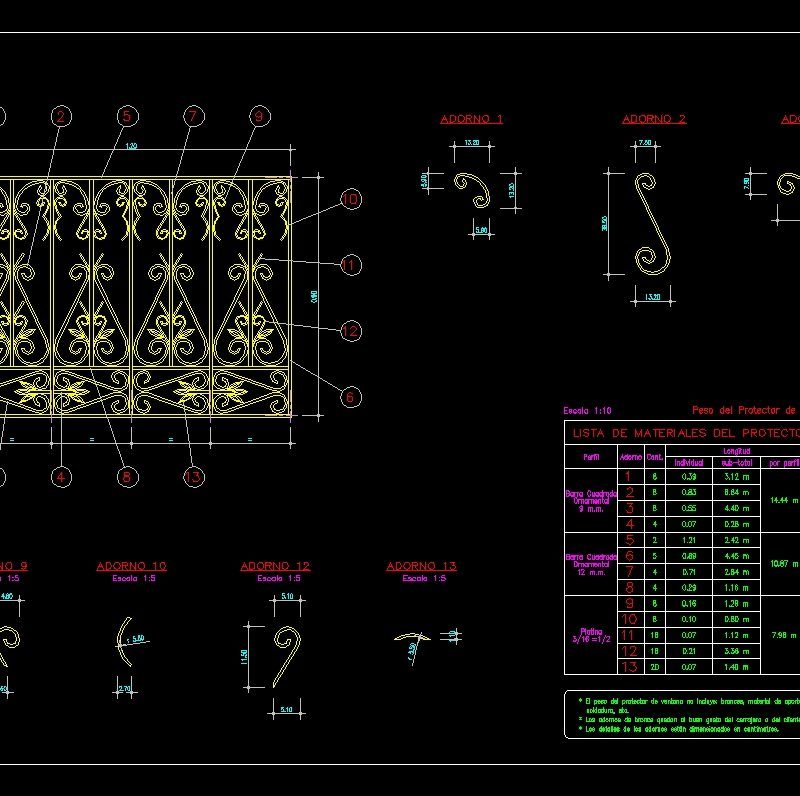 Window Forged Grill DWG Detail for AutoCAD • Designs CAD