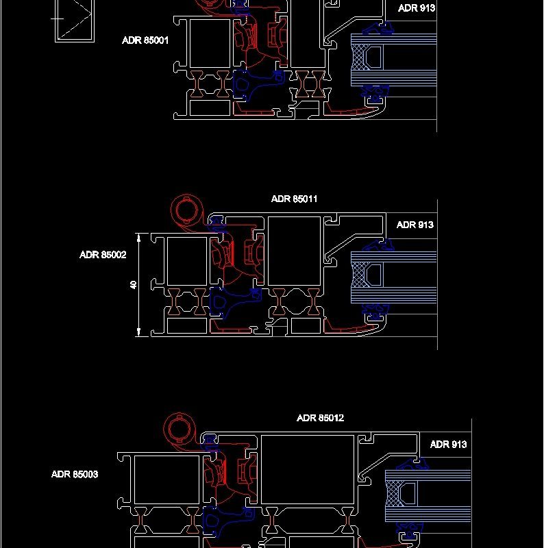 Window Profiles DWG Detail for AutoCAD • Designs CAD