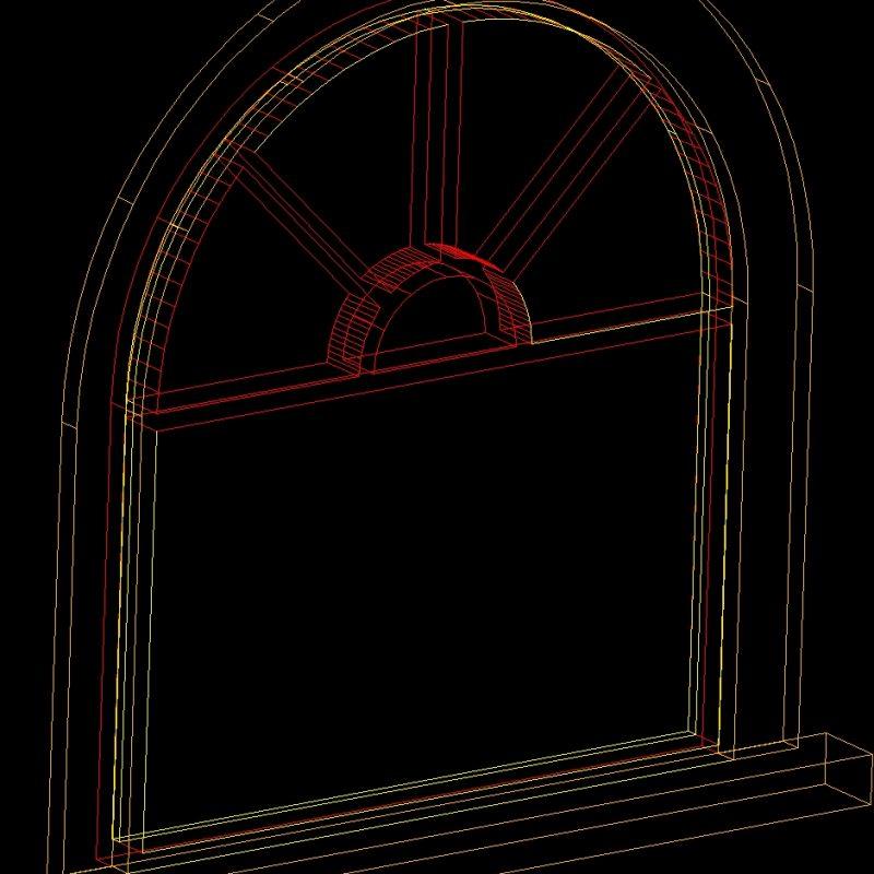 Window With Arch 3D DWG Model for AutoCAD • Designs CAD