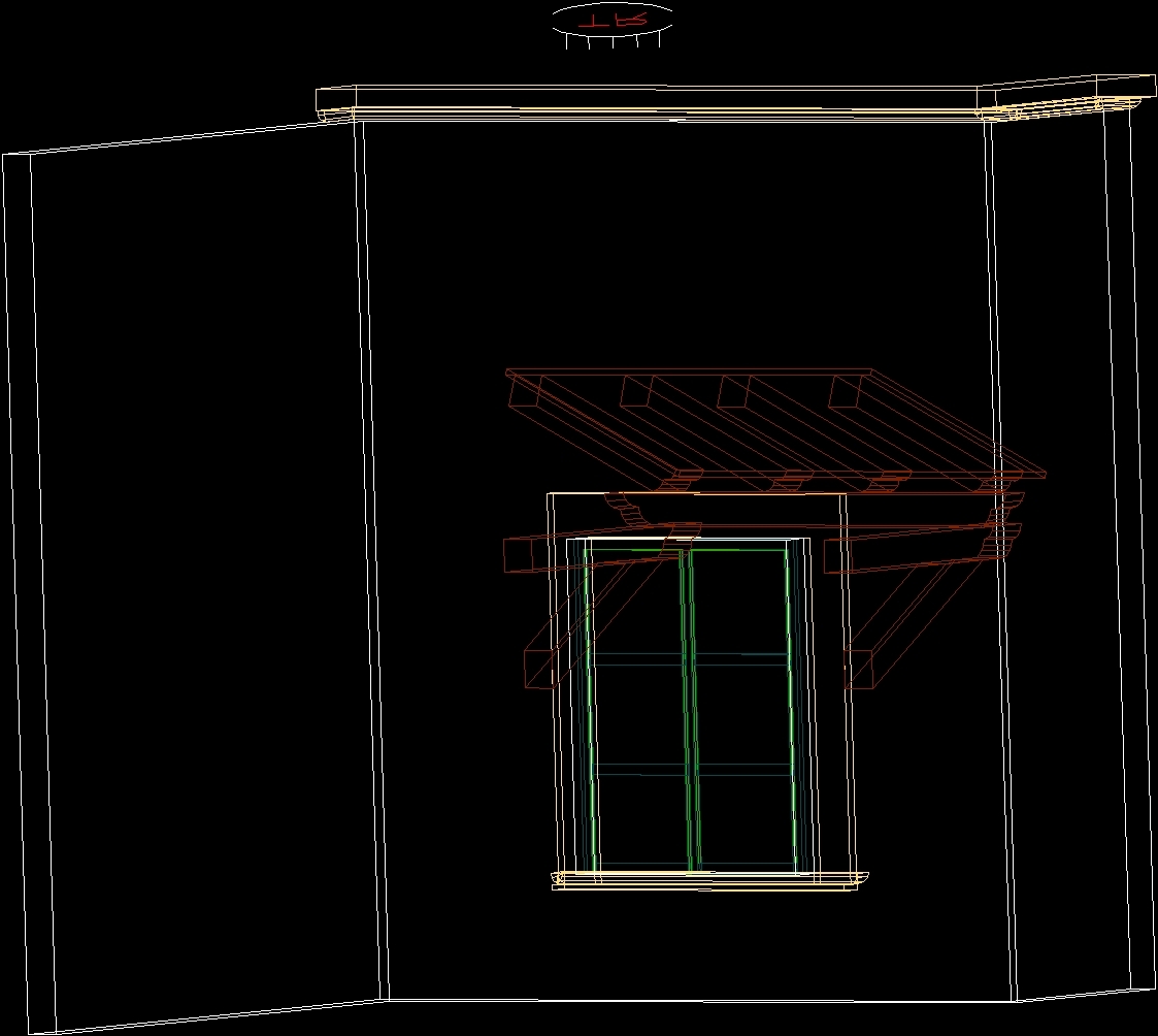 Window With Eaves Wood Structure - 3D DWG Detail for AutoCAD • Designs CAD