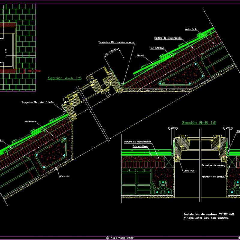 Windows At Inclined Roofs – Velux 1004 DWG Block for AutoCAD • Designs CAD