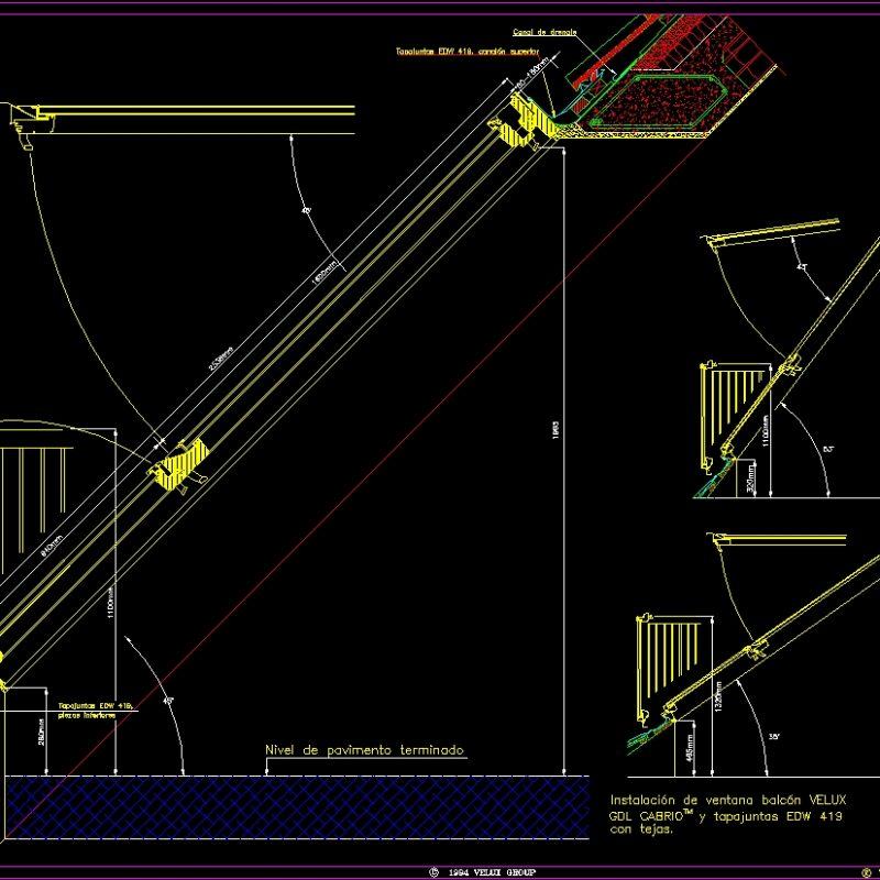 Windows Inclined Roofs - Velux 1011 DWG Block for AutoCAD • Designs CAD