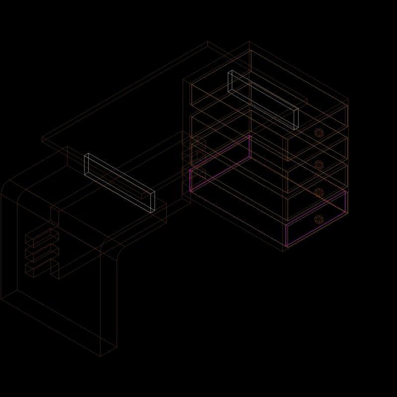 Wood Desk DWG Block for AutoCAD • Designs CAD