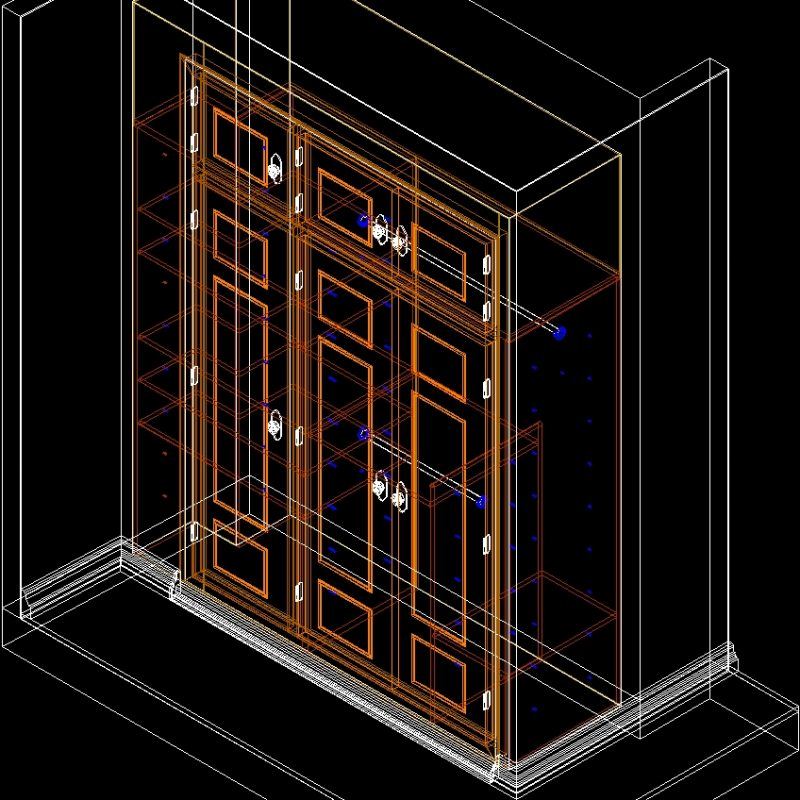 Wood Door 3D DWG Model for AutoCAD • Designs CAD