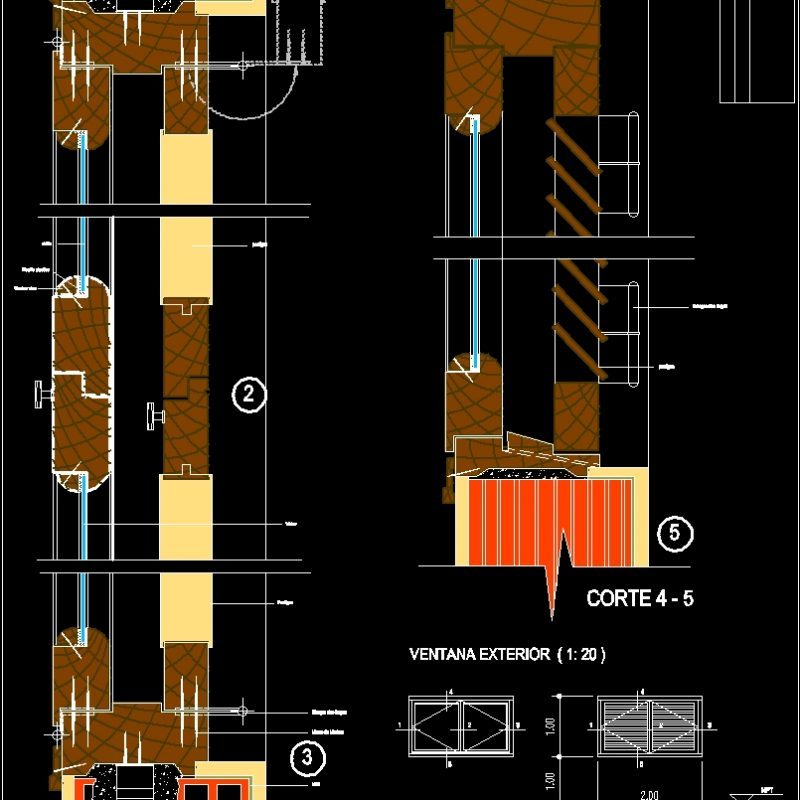 Wood Window With Blind DWG Detail for AutoCAD • Designs CAD