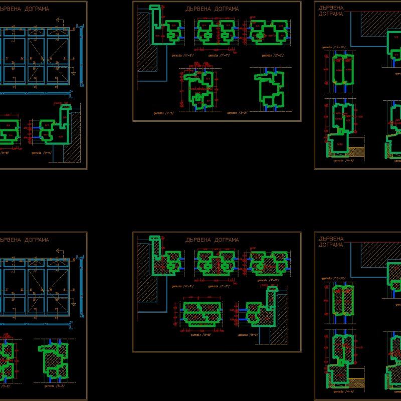 Wooden Windows DWG Detail for AutoCAD • Designs CAD