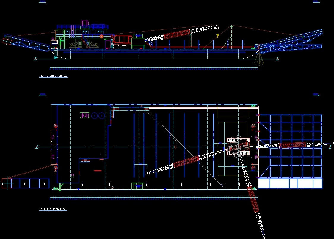 Barge Line For Pipelaying DWG Plan for AutoCAD • Designs CAD