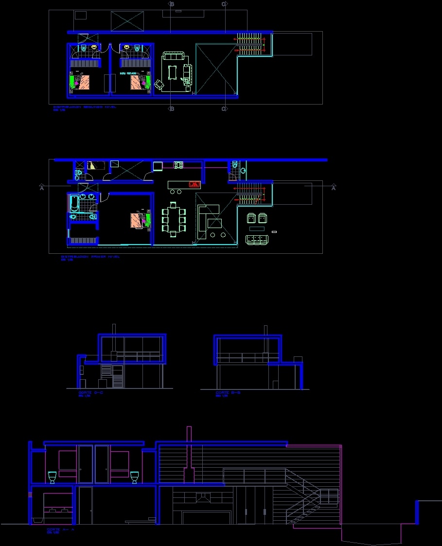Beach House DWG Section for AutoCAD • Designs CAD