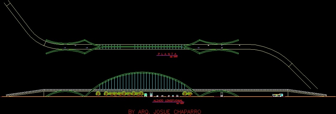 Bridge For Bicycle Path - Plant - Elevation DWG Elevation for AutoCAD ...