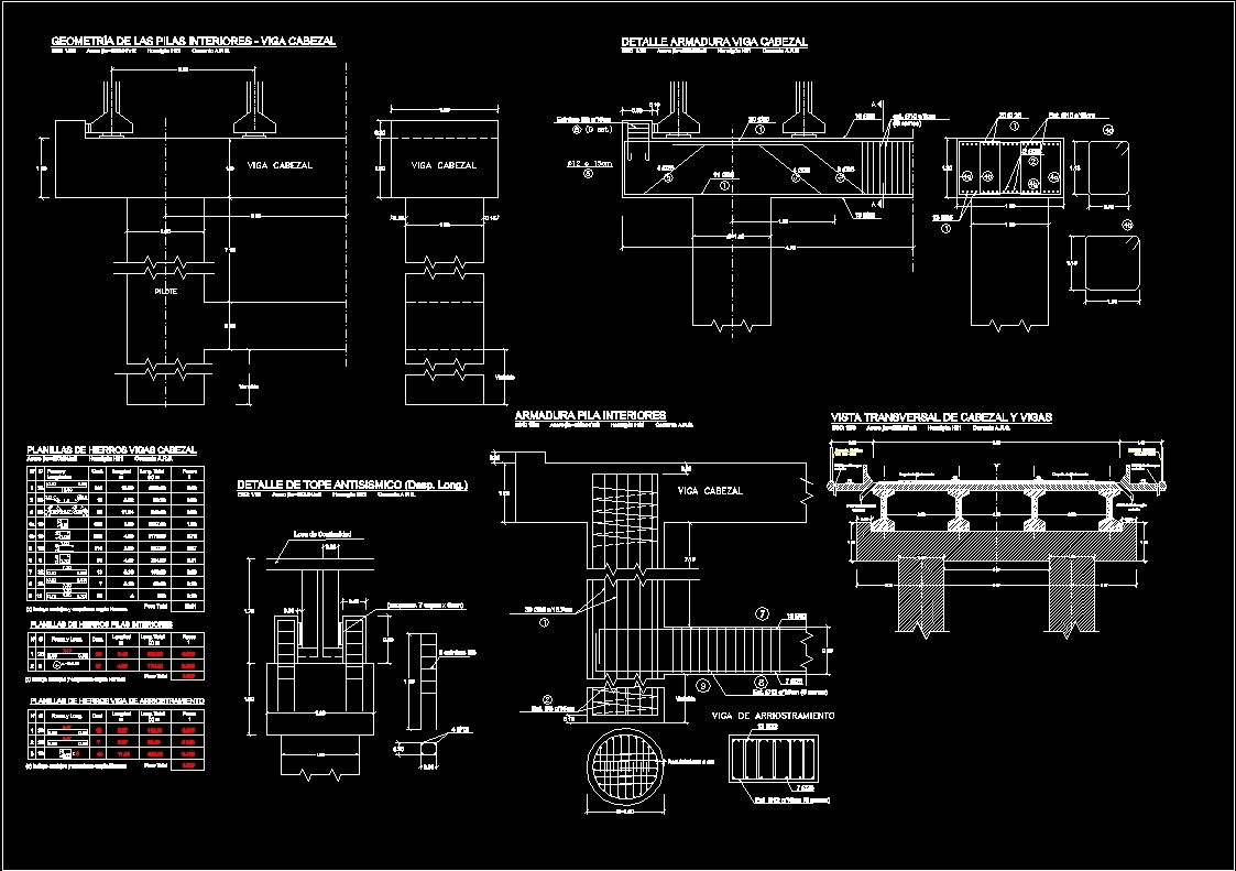 Bridge Pilings, Intermediate Support Pillars DWG Block for AutoCAD ...