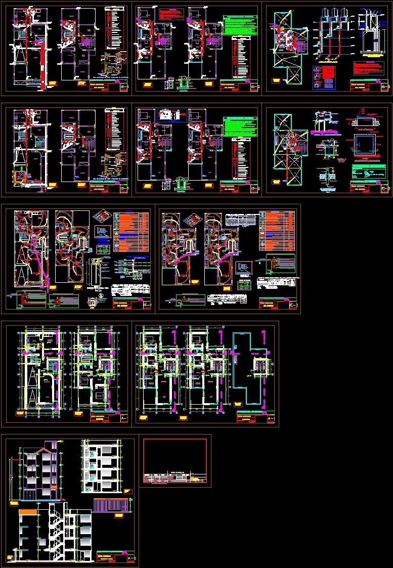 Building Of 4 Storeys Plus Roof Terrace,Arequipa, Peru DWG Block for ...