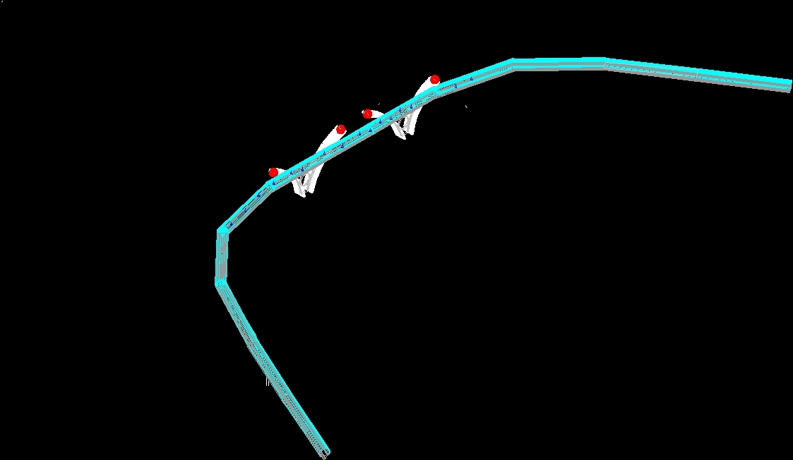 Bycicle Path Bridgeand Peatonal - Ntght View 3D DWG Model for AutoCAD ...