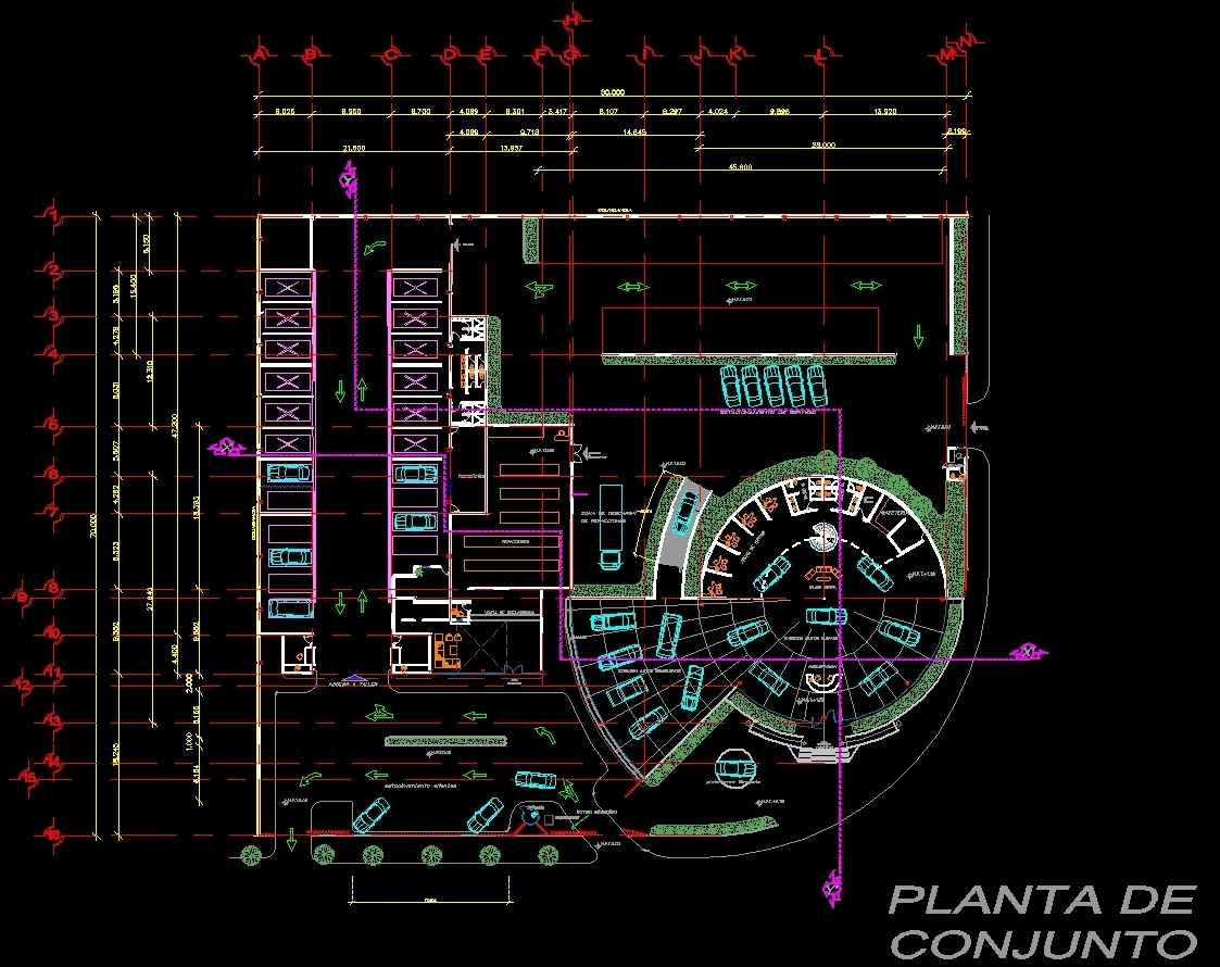 Car Dealership, Showroom, Shop, Parts-- Nissan DWG Plan for AutoCAD ...