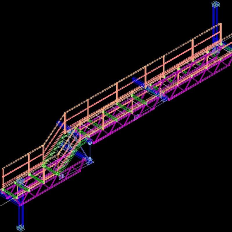 Catwalk For People Pedestrian Bridge 3D DWG Model for AutoCAD • Designs CAD