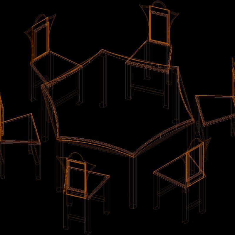 Chair Set 3D DWG Model for AutoCAD • Designs CAD