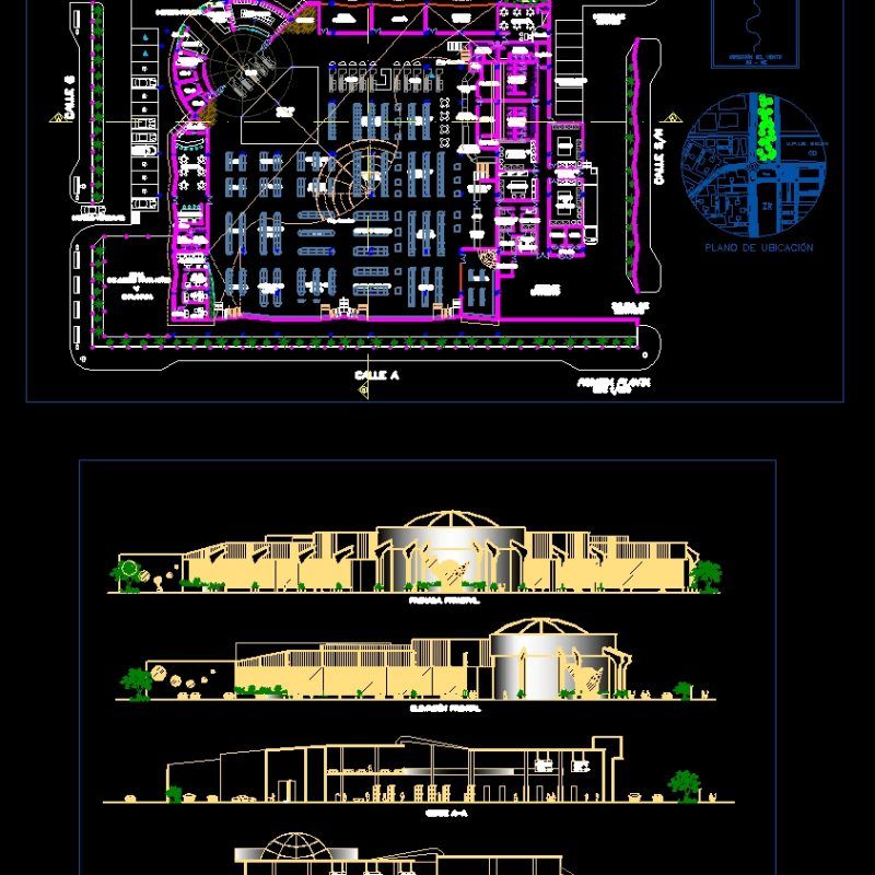 Commercial Mini-Center DWG Section for AutoCAD • Designs CAD