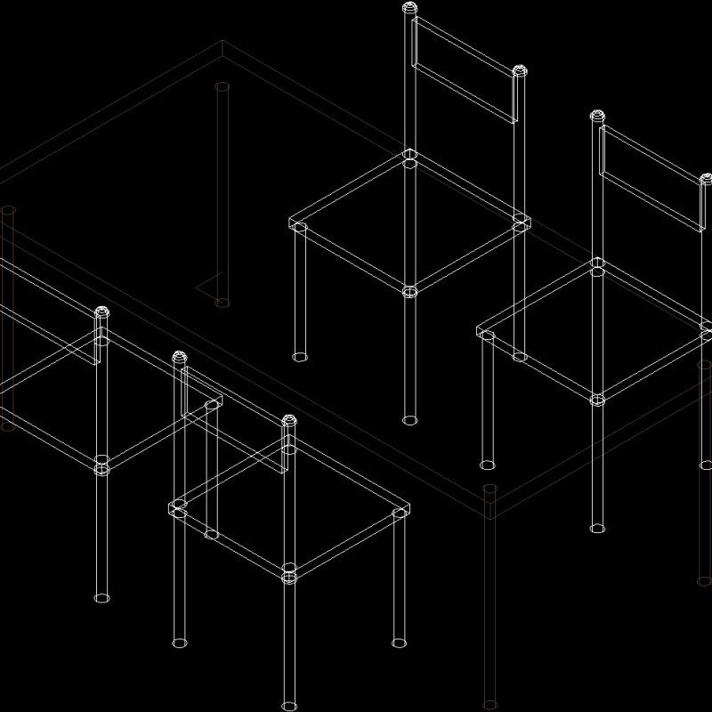 Dining Table 3D DWG Model for AutoCAD • Designs CAD
