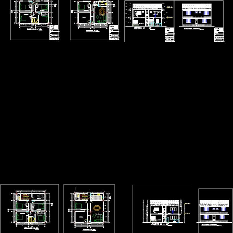 Duplex Attached Housing DWG Block for AutoCAD | DesignsCAD