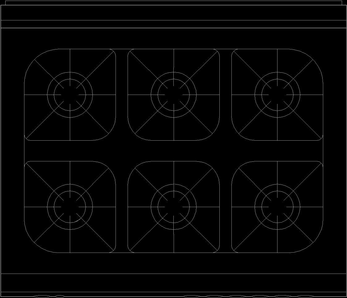 Dynamic - 6 Block Burners DWG Block for AutoCAD • Designs CAD