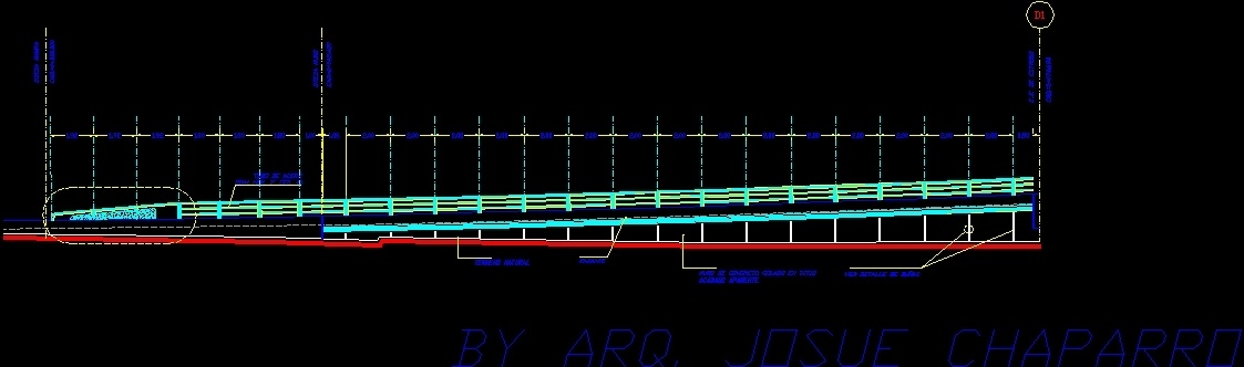 Elevation Of Bridge's Ramp And Laying Out Parapet DWG Elevation for ...