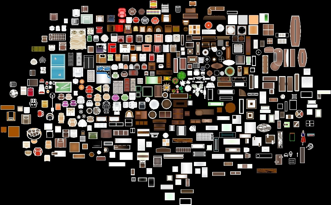 Furniture Colored Blocks DWG Block for AutoCAD • Designs CAD