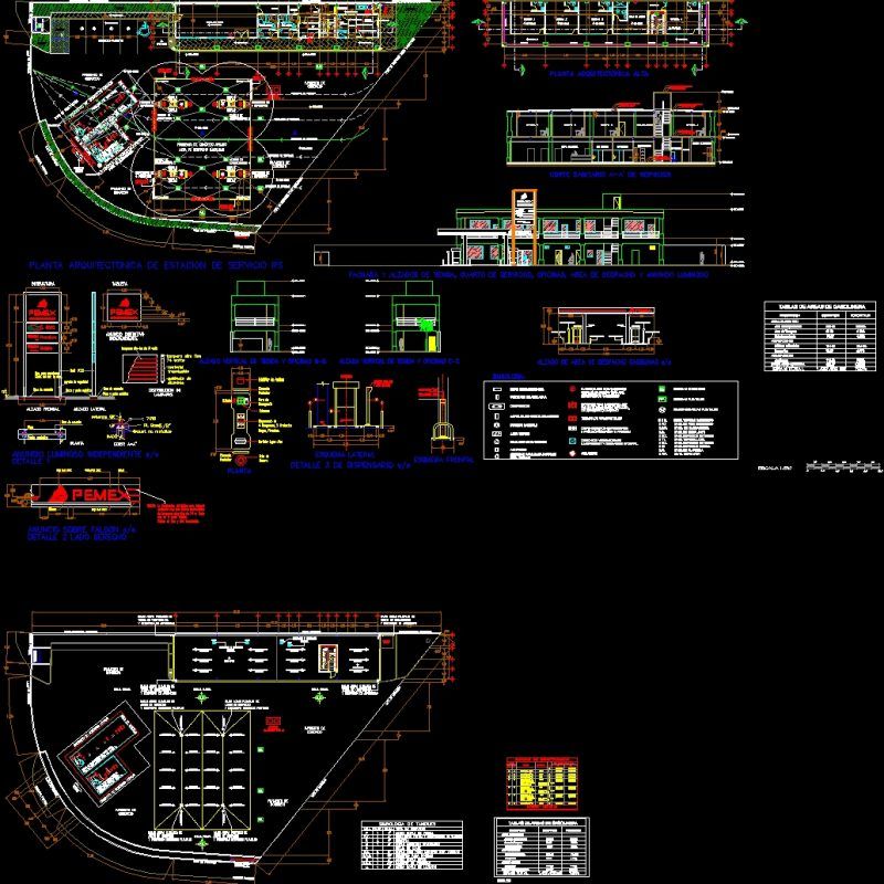 Gas Service Station DWG Block for AutoCAD | DesignsCAD