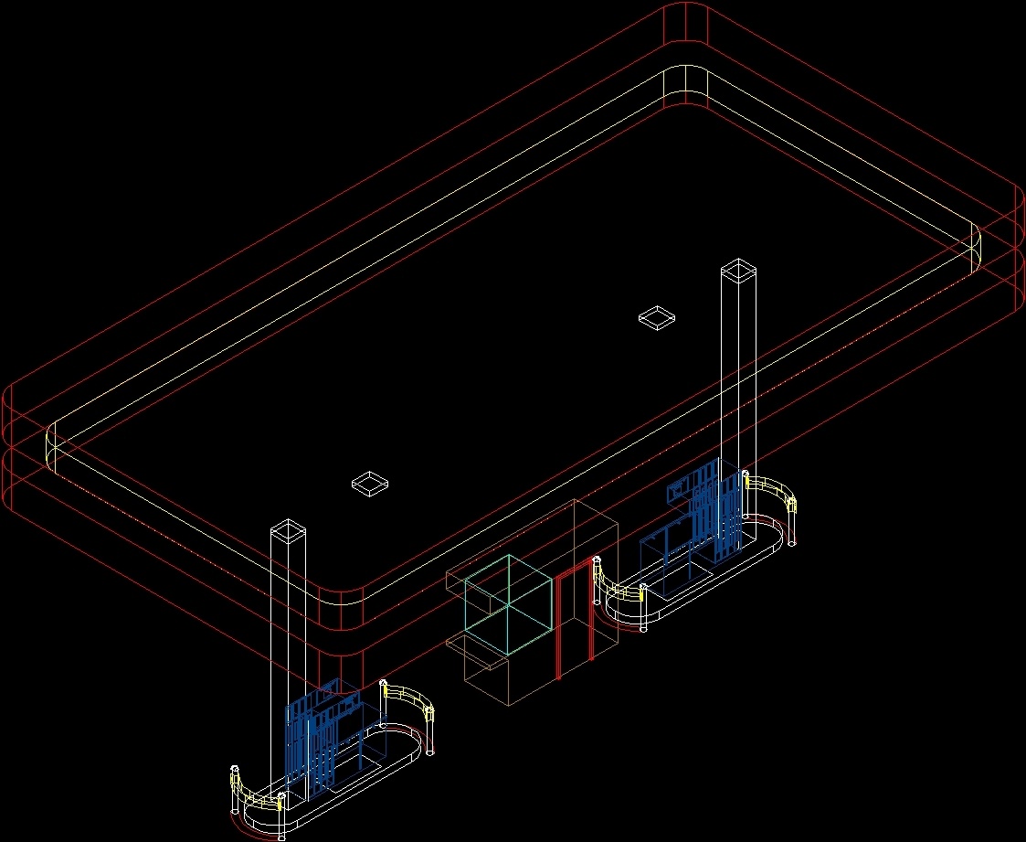 Gas Station - Two Spouts Cabin 3D DWG Model for AutoCAD • Designs CAD