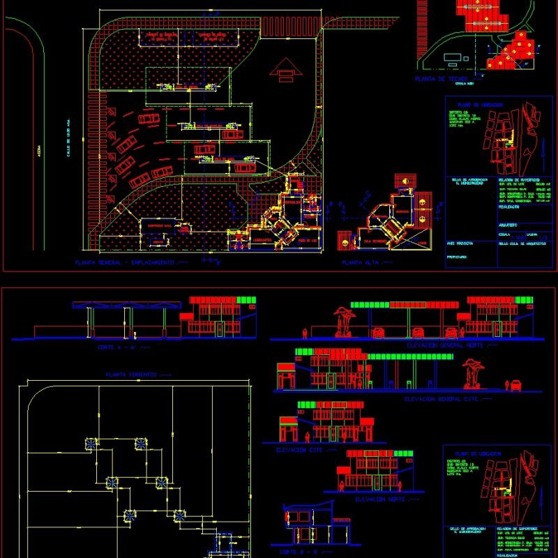 Gas Station DWG Section for AutoCAD • Designs CAD