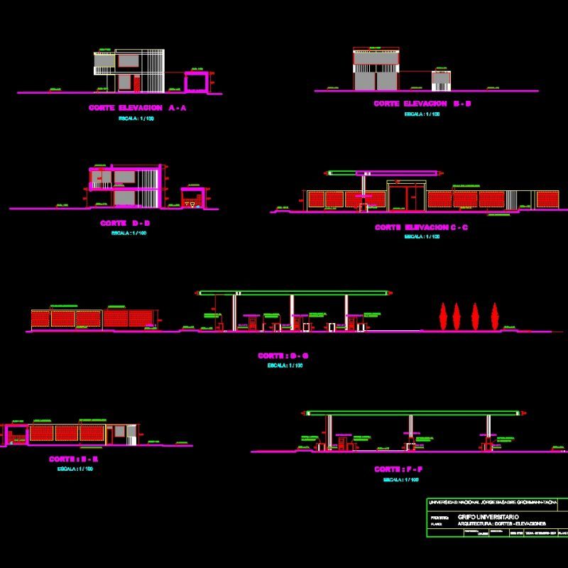 Gas Station DWG Section for AutoCAD • Designs CAD