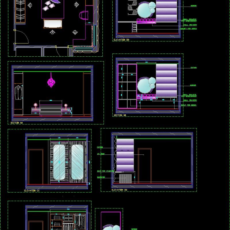 Girl Bedroom DWG Plan for AutoCAD • Designs CAD